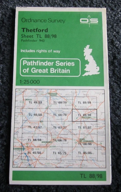 THETFORD - Ordnance Survey Pathfinder Map , Sheet Tl 88/98 . (E) . £5. ...