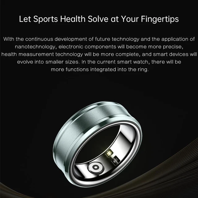 SMART HEALTH WATERPROOF Finger Rings Monitor Heart Rate Tracker Fitness ...