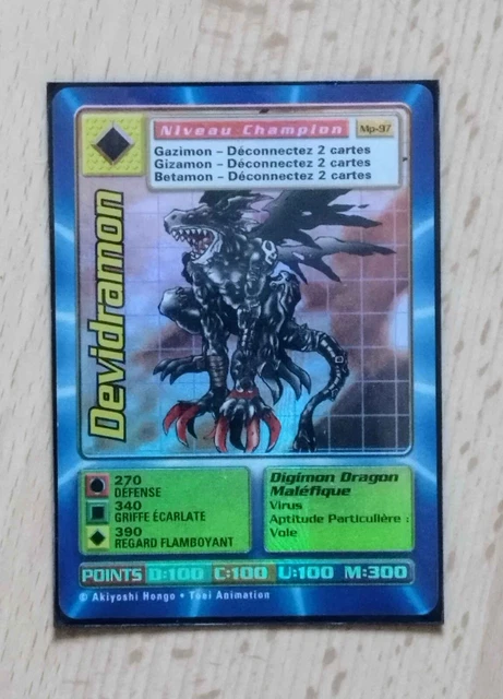 CARTE DIGIMON DEVIDRAMON Mp-97 Holo FOIL Niveau Champion FR EUR 50,00 - PicClick FR
