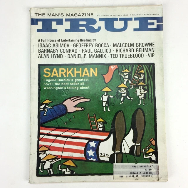 VINTAGE FEB 1966 TRUE Men's Magazine, ISSAC ASIMOV, Stalin, Vietnam ...