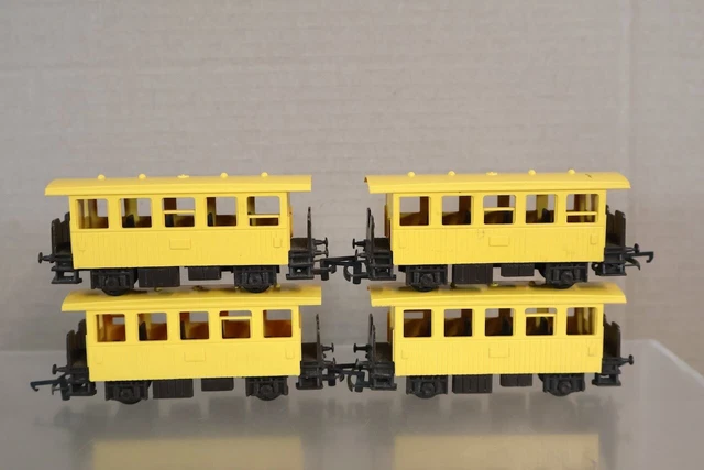 TRIANG HORNBY R733 RAKE of 4 STARTER SET YELLOW SWEDISH STYLE COACH oi ...