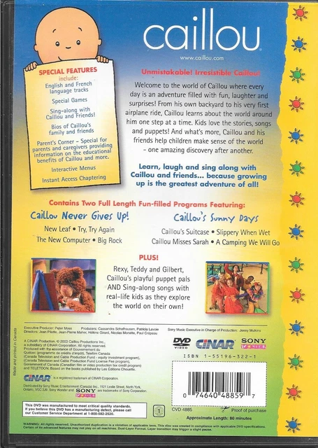 CAILLOU-FAMILY COLLECTION VL 3-1 Dvd Set-2003-English/French-Free Ship ...