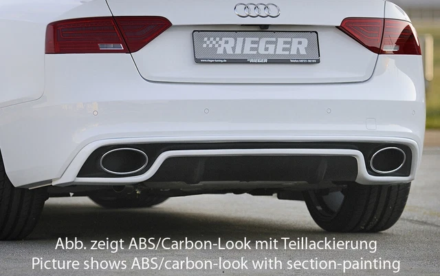 RIEGER REAR DIFFUSER insert RS5 look A5 8T B8 facelift convertible cut ...