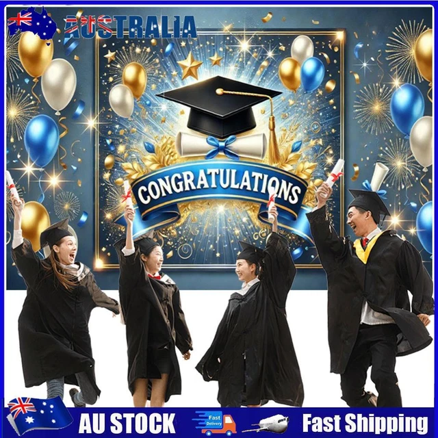AU CONGRATS GRAD Backdrop Banner Reusable for Graduation Ceremony Party ...