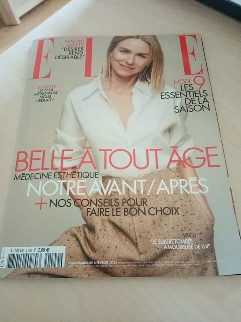 NAOMI WATTS -MAGAZINE ELLE # 4129 # 6 février 2025-fashion mode revue ...