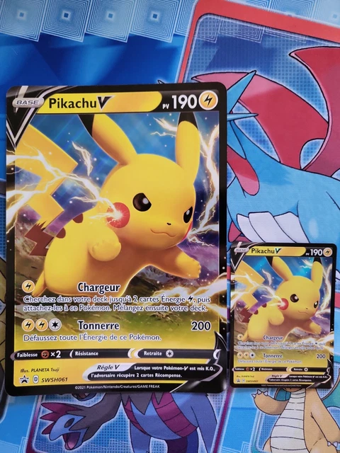 CARTE POKÉMON PIKACHU V SWSH061 JUMBO + NORMAL - Promo - FR - Neuf EUR ...