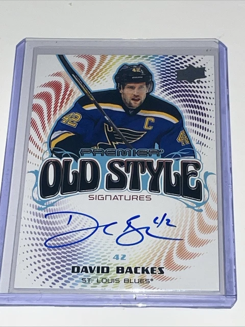 2024-25 PREMIER HOCKEY Old Style Signatures DAVID BACKES OS-DB Short ...
