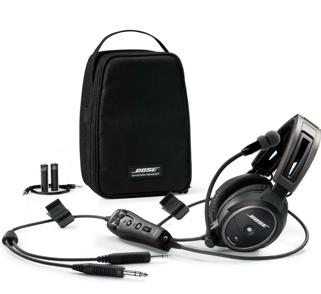 BOSE A20 AVIATION Headset with Standard Dual Plug Cable, Black, 324843 ...