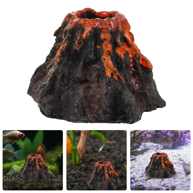 FISH TANK LANDSCAPING Fake Volcano Model Aquarium Ornament Simulation ...