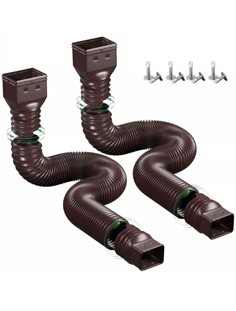 2 PACK RAIN Gutter Downspout Extensions Flexible,Drain Downspout ...