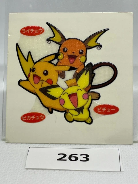 PICHU & PIKACHU & Raichu Pokemon Bread Sticker Anime Vintage Japanese ...