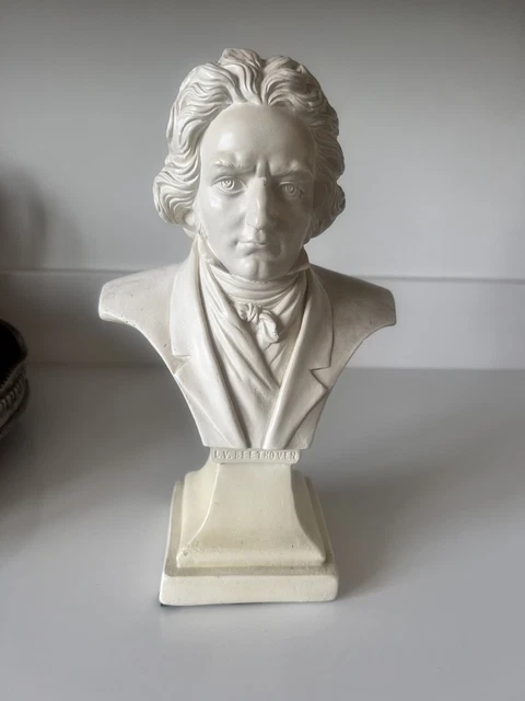 BEETHOVEN BUST VINTAGE Plaster Statue Figurine Classical Music Composer ...