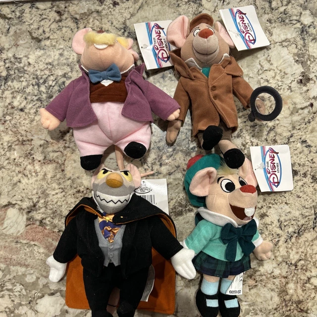 DISNEY STORE GREAT Mouse Detective Dr.Dawson Ratigan Bean Bag Plush Lot ...