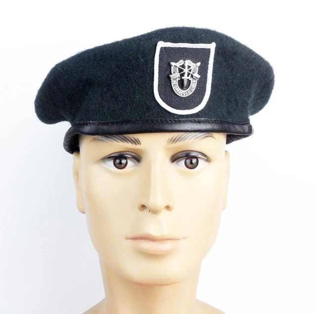 US ARMY SPECIAL Forces Green Beret Black Flash & Cap Badge US Military ...