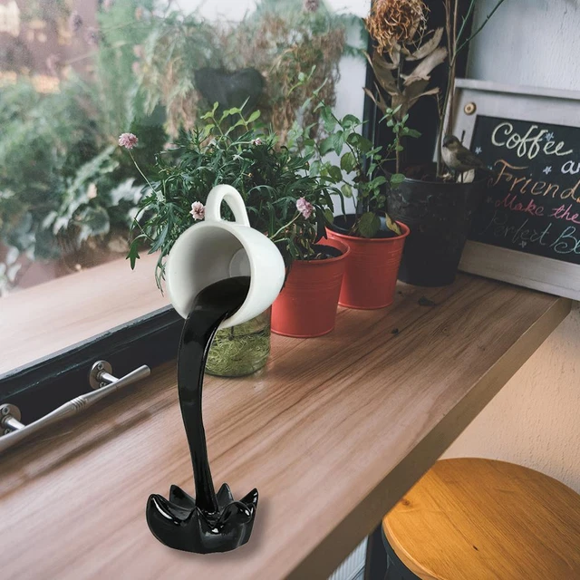 5# FLOATING COFFEE Cup Sculptures Mug 3D Art Ornaments Desktop Home ...