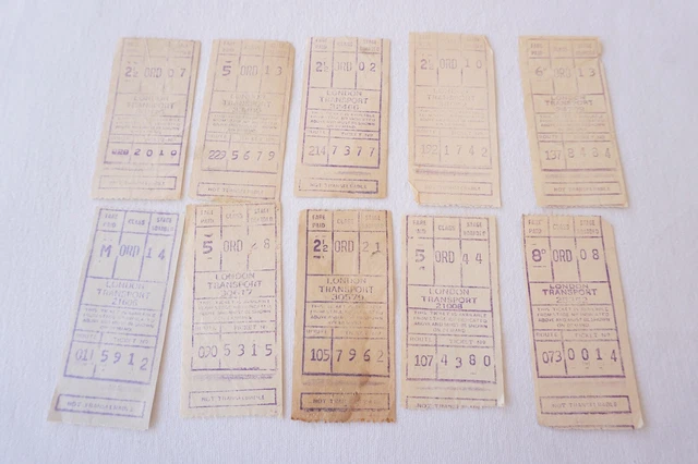 LONDON TRANSPORT GIBSON Machine Bus Tram Ticket x10 Ref A37 £14.99 ...