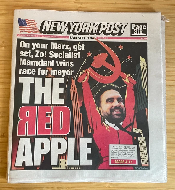 NEW YORK POST: Zohran Mamdani Wins NYC Mayor Election 11/5/25 The Red ...