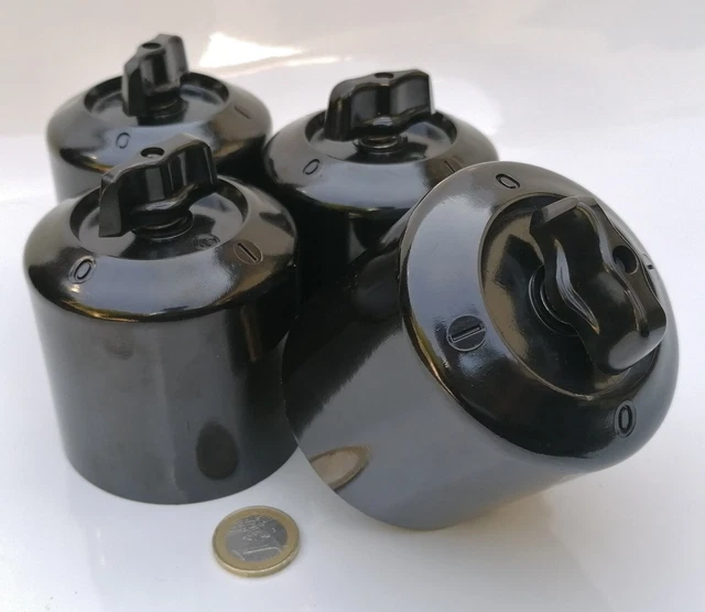 BAKELIT SCHALTER DREHSCHALTER Steckdose alt retro Art Deco 380V 250V ...