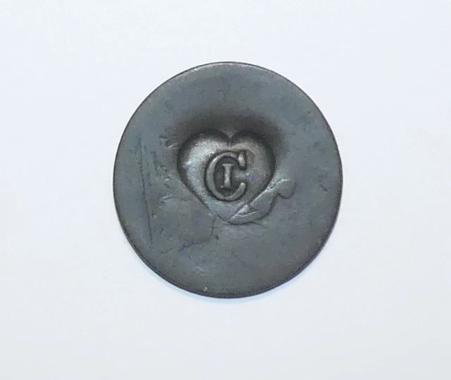ENGRAVED / COUNTERMARKED Copper George III 1806 Love Token. Heart & "I ...