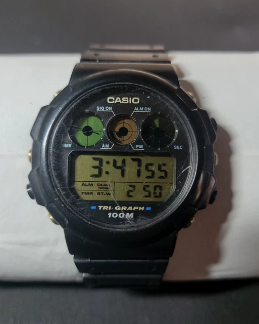 VINTAGE CASIO TGW-10 Tri Graph digital Korea watch $19.50 - PicClick