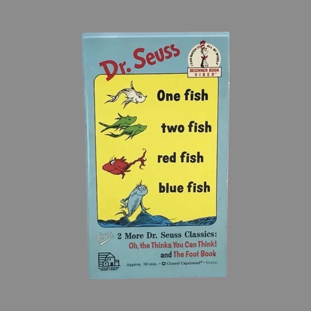 VHS DR SEUSS - One Fish Two Fish Red Fish Blue Fish Thinks Think Foot ...