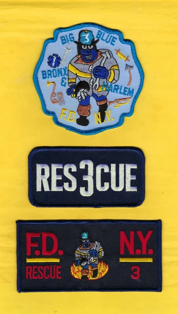 FDNY RESCUE COMPANY 3 Patch Set A ~ " Da Bronx & Harlem" ~ New York ...