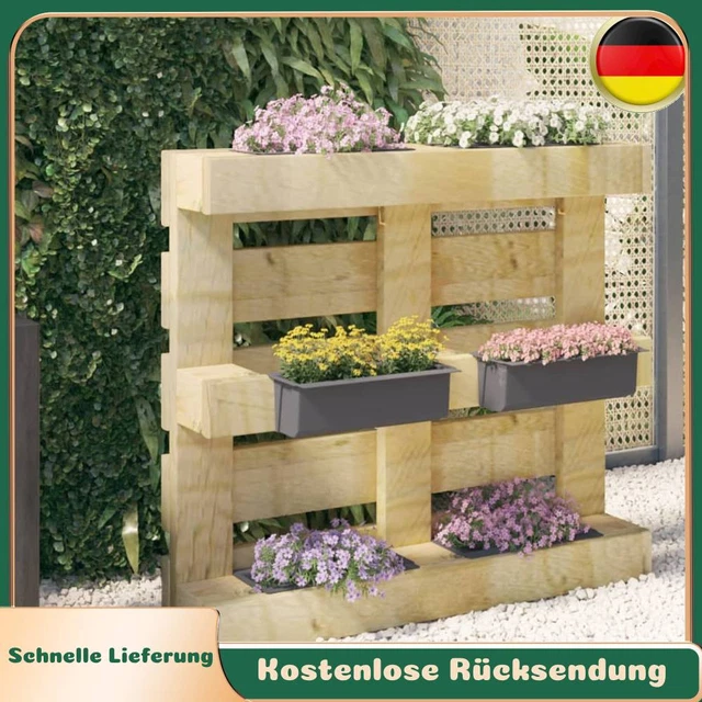 12 X PFLANZKASTEN Paletten Blumenkasten Pflanztopf Balkonkasten Einsatz Hochbeet EUR 51,30 ...