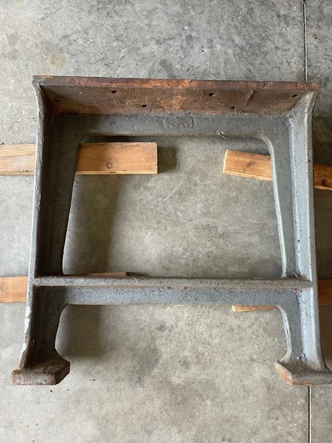 VINTAGE TABLE LEGS cast Iron industrial workbench desk kitchen island ...