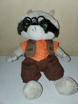 GREAT WOLF LODGE Plush Oliver Raccoon Fish Vest Glasses Shorts Shirt 16 ...