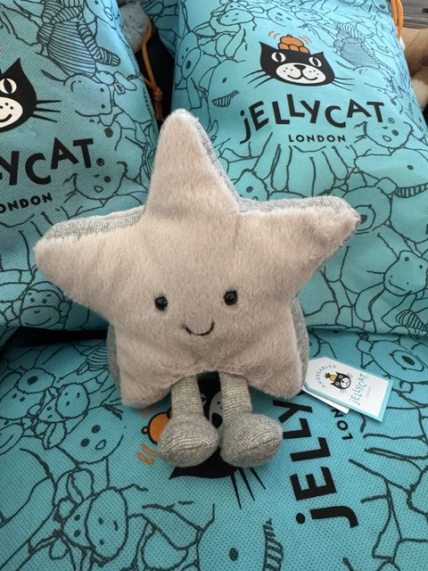 JELLYCAT AMUSEABLES SILVER Star, Brand New With Tags And Dust Bag 15cm ...