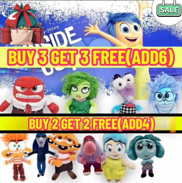 PLUSH TOYS INSIDE Out Joy Riley Anxiety Sadness Soft Stuffed Doll Kids ...