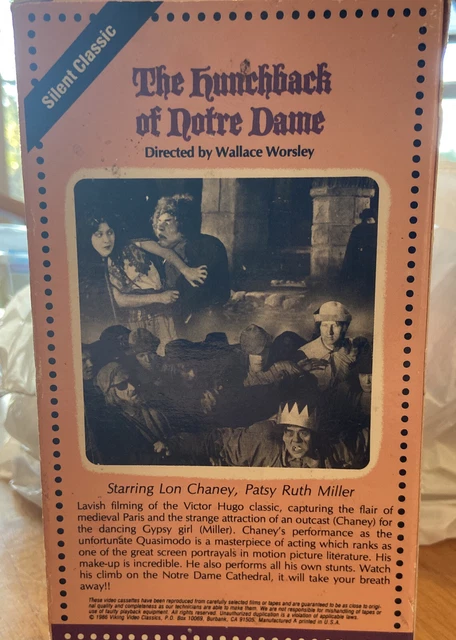 THE HUNCHBACK OF Notre Dame Silent Classic VHS Lon Chaney Patsy Ruth ...