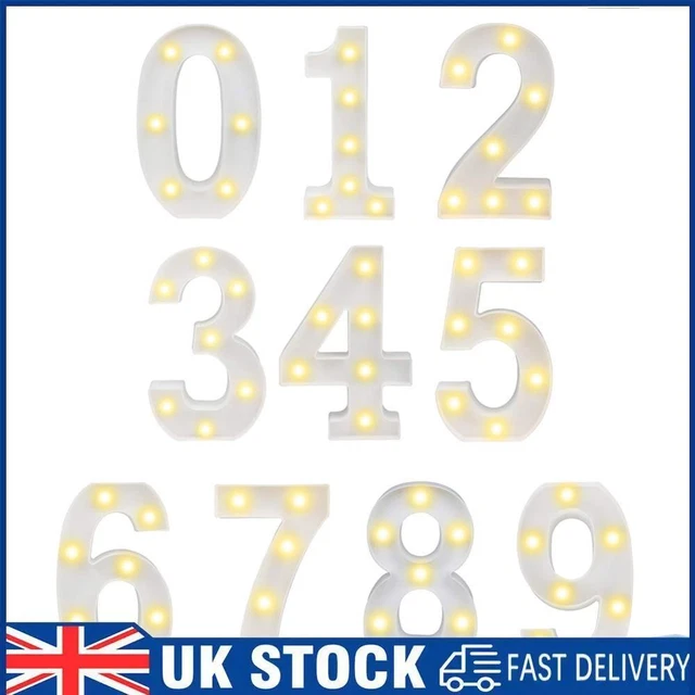 DIGITAL NUMBER LED Symbol Sign Lamp Night Light for Wedding Party ...