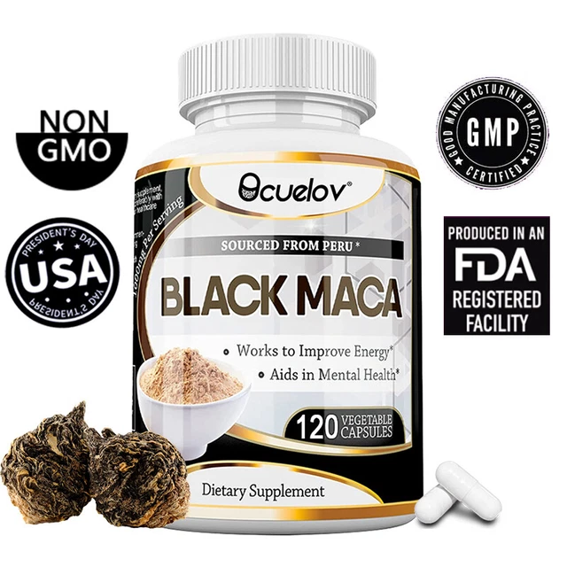 BLACK MACA ROOT Extract Capsules - Improved energy, mental health aid ...
