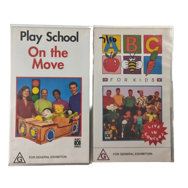 PLAYSCHOOL ABC VHS Tapes ! On The Move & Concert 1993 + 1997 Kids ...