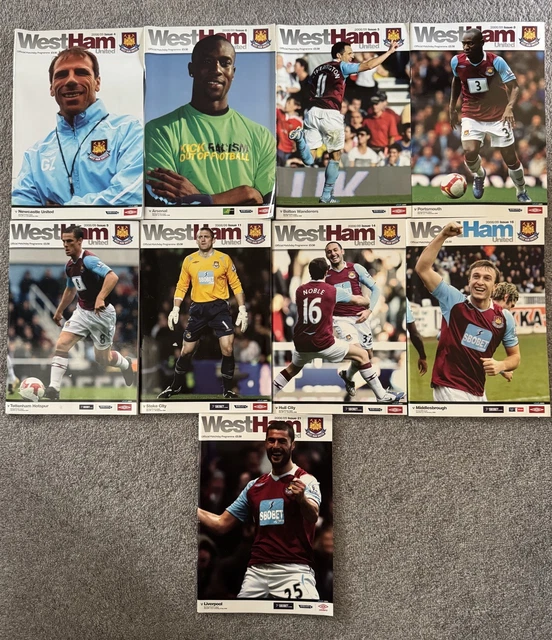 9 X WEST Ham United home programmes 2008-09 £4.37 - PicClick UK
