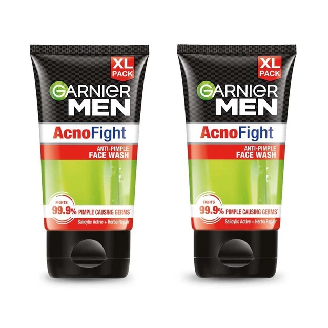 GARNIER MEN ACNO Fight Anti Pimple Face Wash, Cleanser, 150g (Pack of 2) £30.00 - PicClick UK
