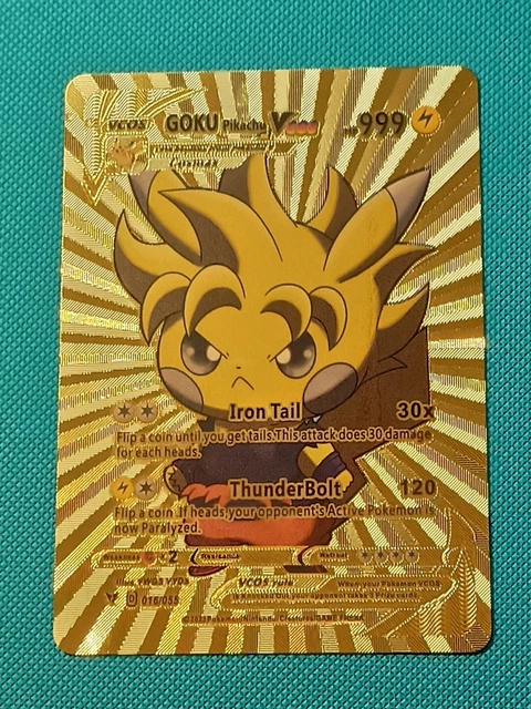 PIKACHU POKEMON GOKU Dragon Ball Z Dbz Pika Carte Card Holo Prism Manga ...