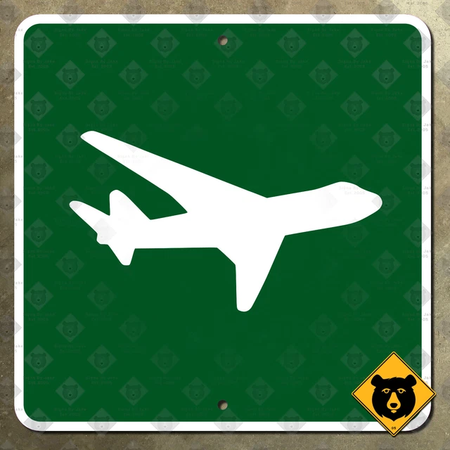 AIRPORT AIRPLANE ROAD sign general service highway guide marker 12x12 £ ...