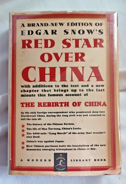 RED STAR OVER CHINA BY EDGAR SNOW-Modern Library 1944 £42.43 - PicClick UK