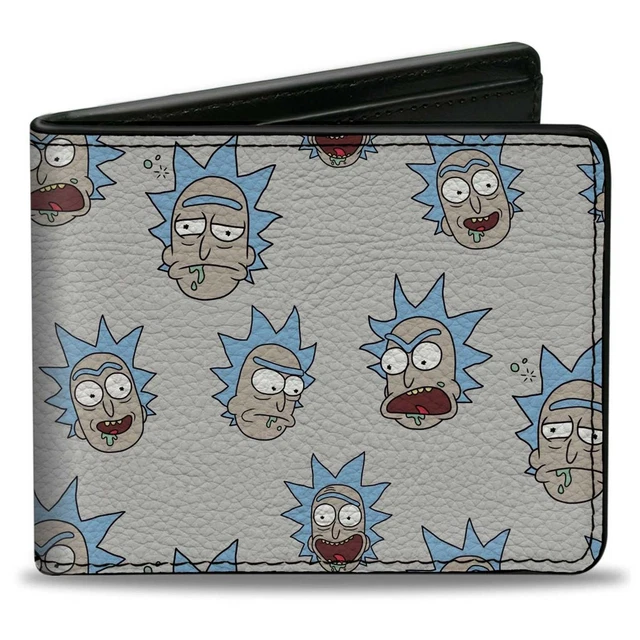BI-FOLD WALLET RICK and Morty Rick Expressions Scattered Gray EUR 24,72 ...
