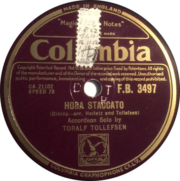 TORALF TOLLEFSEN - Heure détachée / Twelfth Street Rag (Shellac, 10 ...