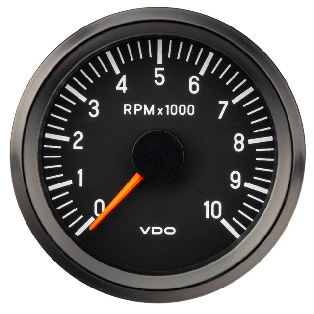 VDO COCKPIT INTERNATIONAL Tachometer Gauge - RPM Range 0-10,000 - 80mm ...