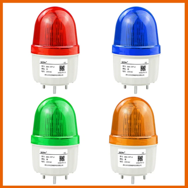 LED WARNING LIGHT Flashing Rotating Buzzer Warning Light Red Blue Green ...