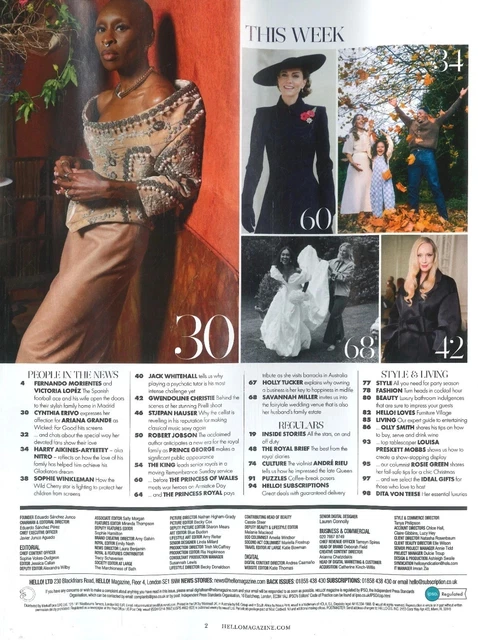 HELLO! MAGAZINE : Kate & William, Cynthia Erivo, Dimanche Du Souvenir ...