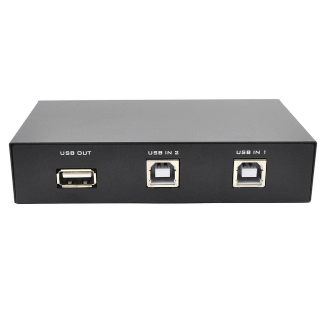 2 PORT USB 2.0 Manual Printer Scanner Sharing Switch Hub 2 PC to 1 ...