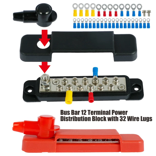 2X 12WAY BUS Bar Power Distribution 12V Rated Terminal Block For Auto Marine 🐕 $30.09 - PicClick AU