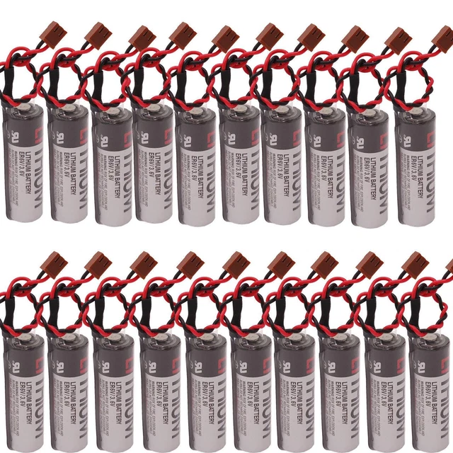 20PCS 2000MAH ER6V/3.6V PLC Battery for ER6VCT ROBOT OTC+Small Brown ...