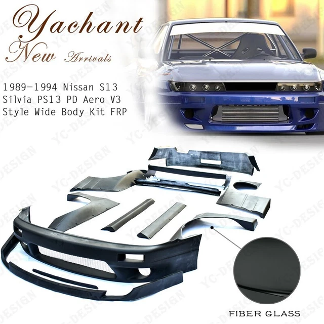 FRP WIDE BODY Kit For 89-94 Nissan S13 Silvia PS13 PD-Aero-V3-style LIP ...