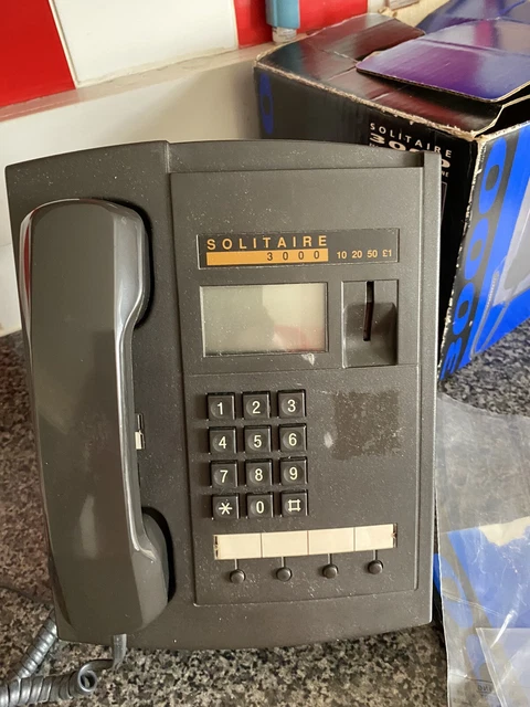 SOLITAIRE 3000 PAY phone with instructions box vintage coin operated ...